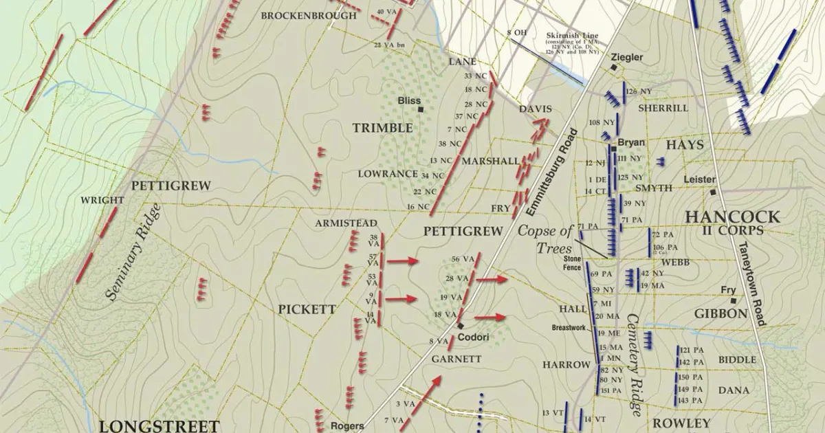 Gettysburg | Pickett's Charge | July 3, 1863 | 3:30-3:45 pm | American ...