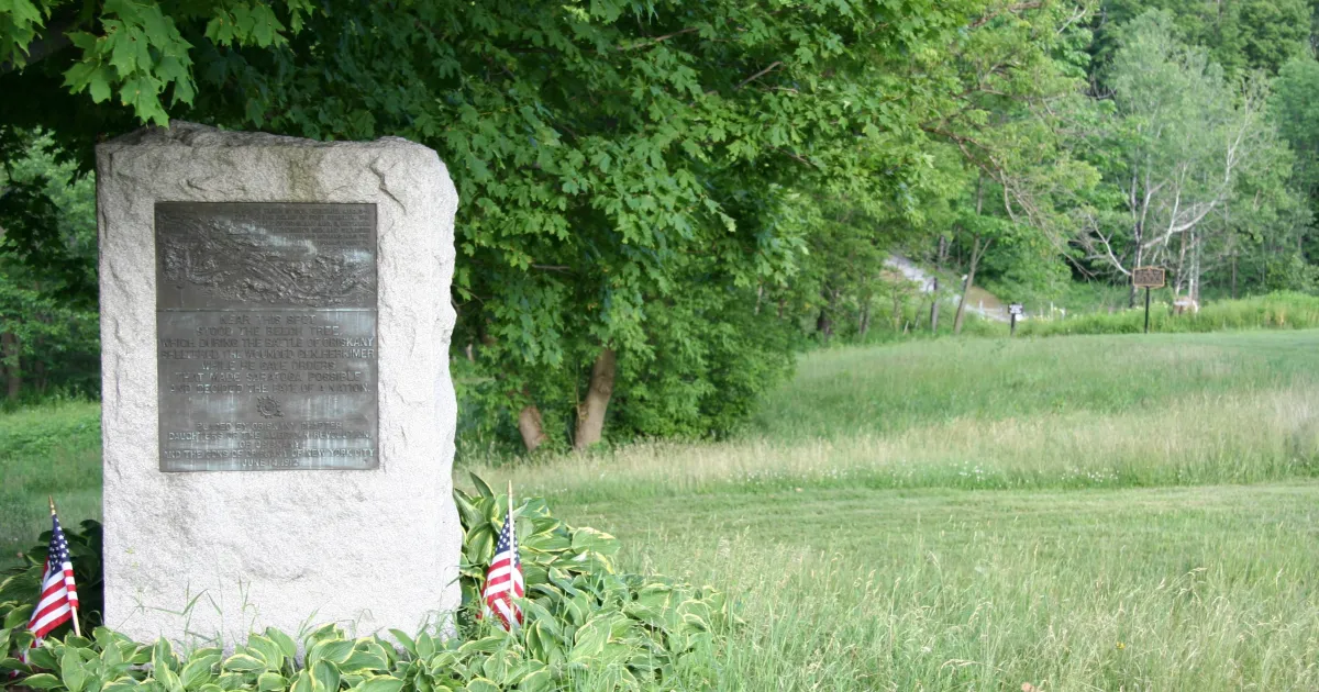 General Herkimer Marker (Shelter Spot) near Oriskany, New York ...