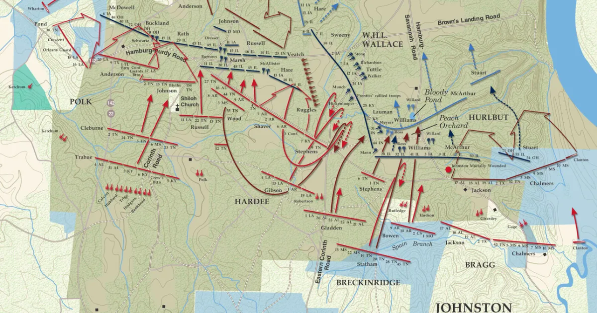 Civil War Battle Map Shiloh