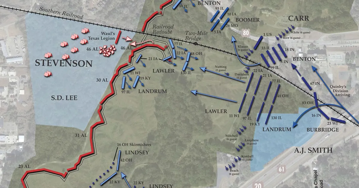 Vicksburg | Railroad Redoubt | May 22, 1863 (Satellite Map) | American ...