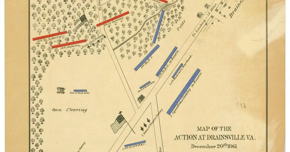 Map of the action at Drainsville, Va., December 20th 1861 | American ...