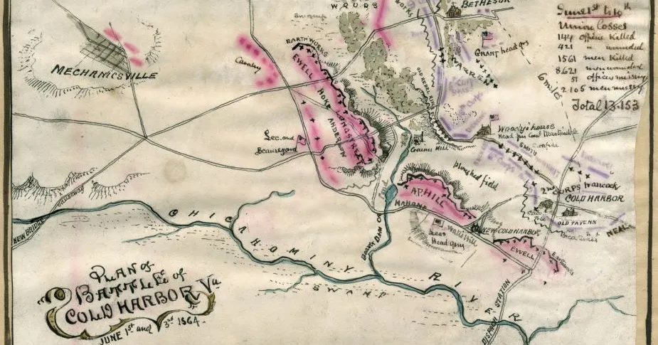 Plan of Battle of Cold Harbor, Va. : June 1st and 3rd 1864 | American ...