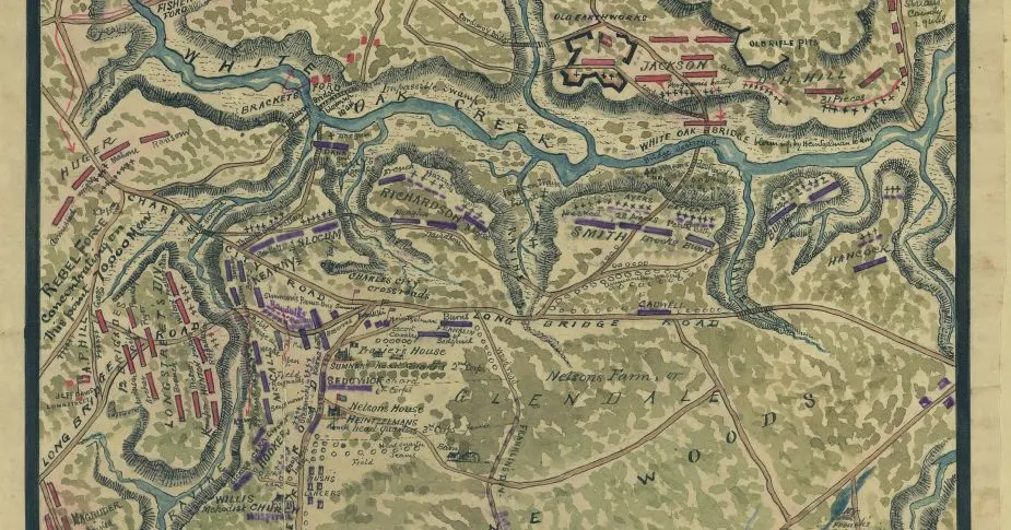 Plan of the Battle of Glendale and White Oak Swamp | American ...