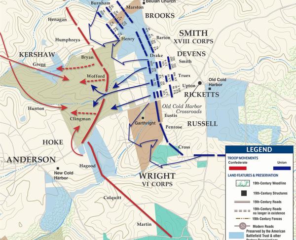 Plan of Battle of Cold Harbor, Va. : June 1st and 3rd 1864 | American Battlefield Trust