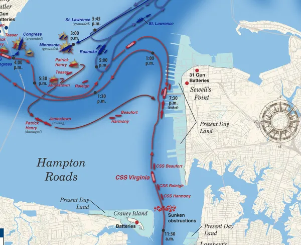 Hampton Roads Battle Facts And Summary American Battlefield Trust