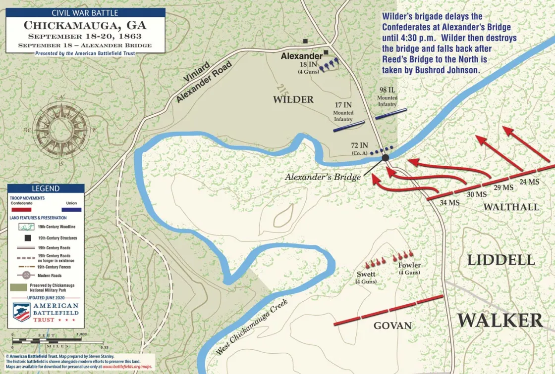 Chickamauga | Alexander Bridge | Sep 18, 1863 | American Battlefield Trust