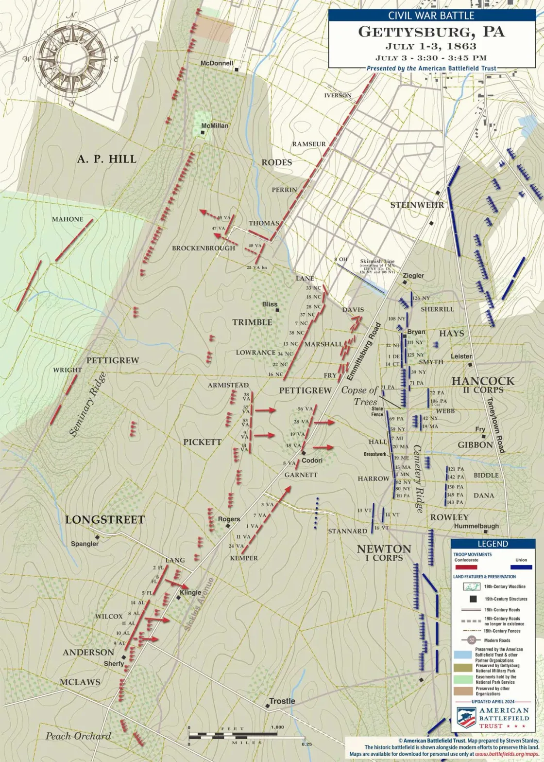 Gettysburg | Pickett's Charge | July 3, 1863 | 3:30-3:45 pm | American ...