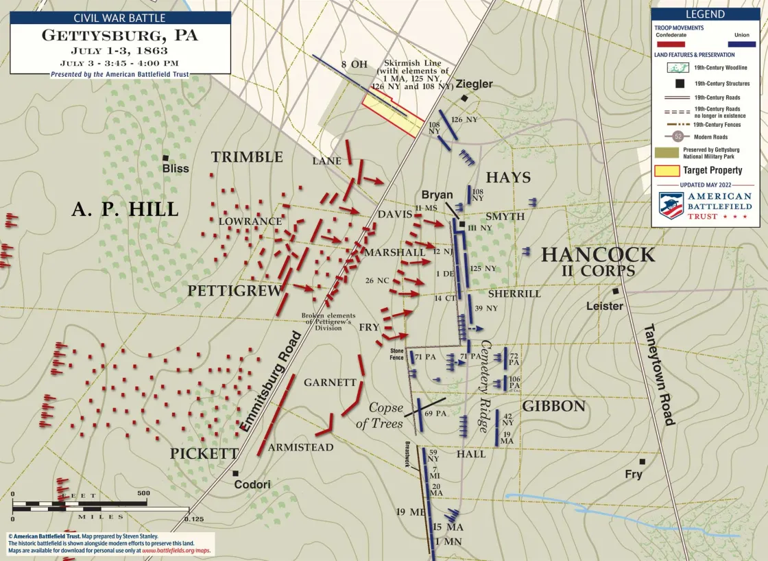 Gettysburg | Pickett’s Charge | July 3, 1863 | 3:45 - 4:00 pm ...