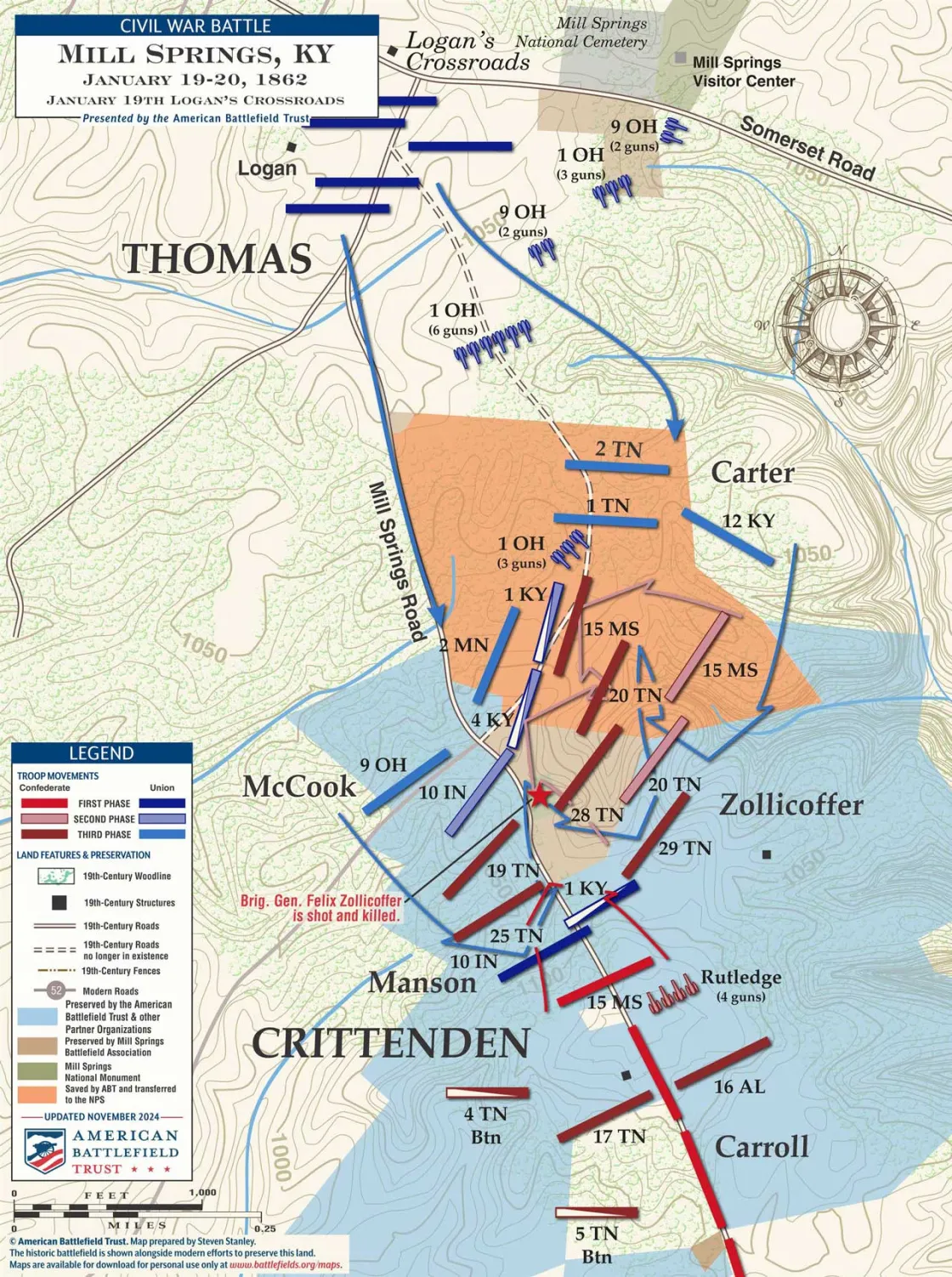 Mill Springs | Logan's Crossroads | Jan 19, 1862 | American Battlefield ...