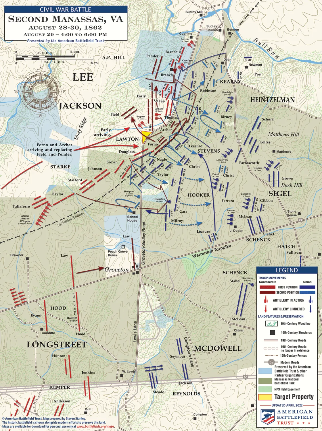 Mapas De La Guerra Civil 0598 Manassas National Battlefield Park