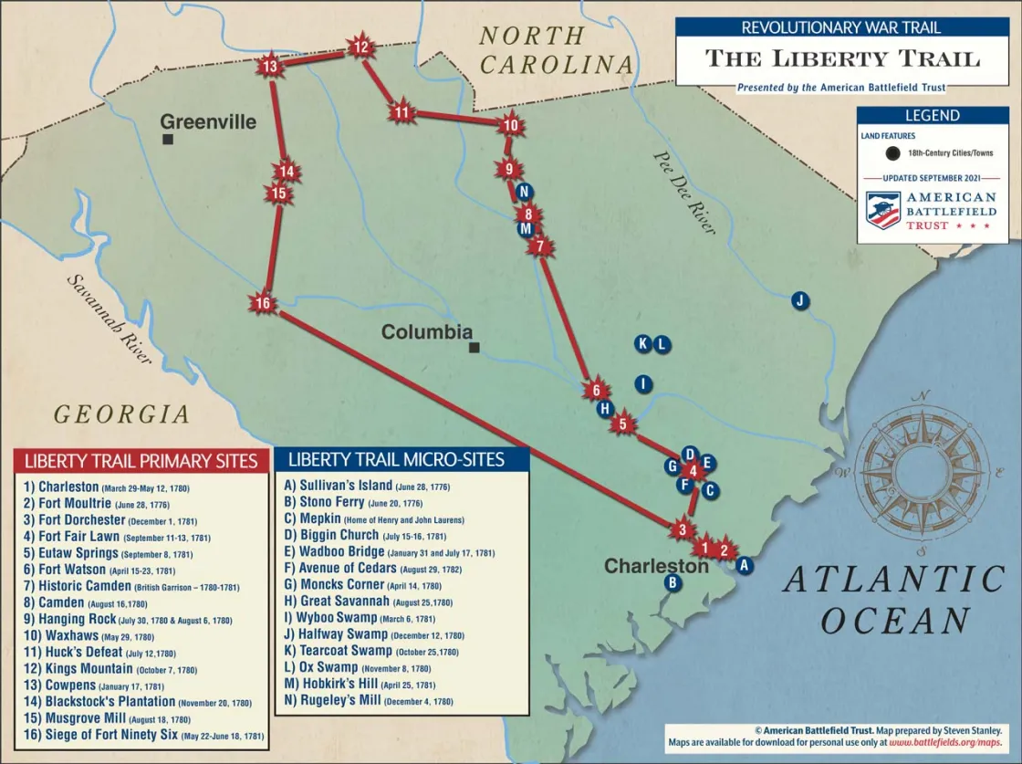 The Liberty Trail Map | American Battlefield Trust