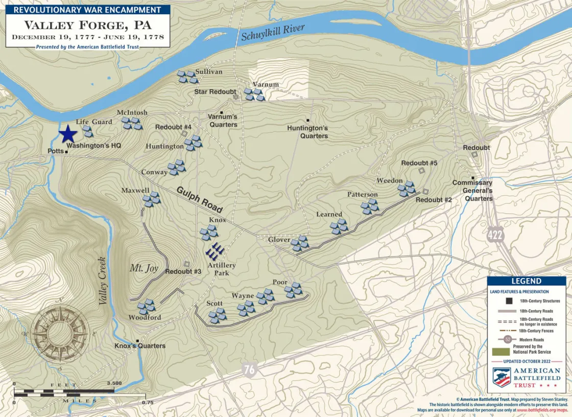 Valley Forge | Dec 19, 1777 - June 19, 1778 | American Battlefield Trust