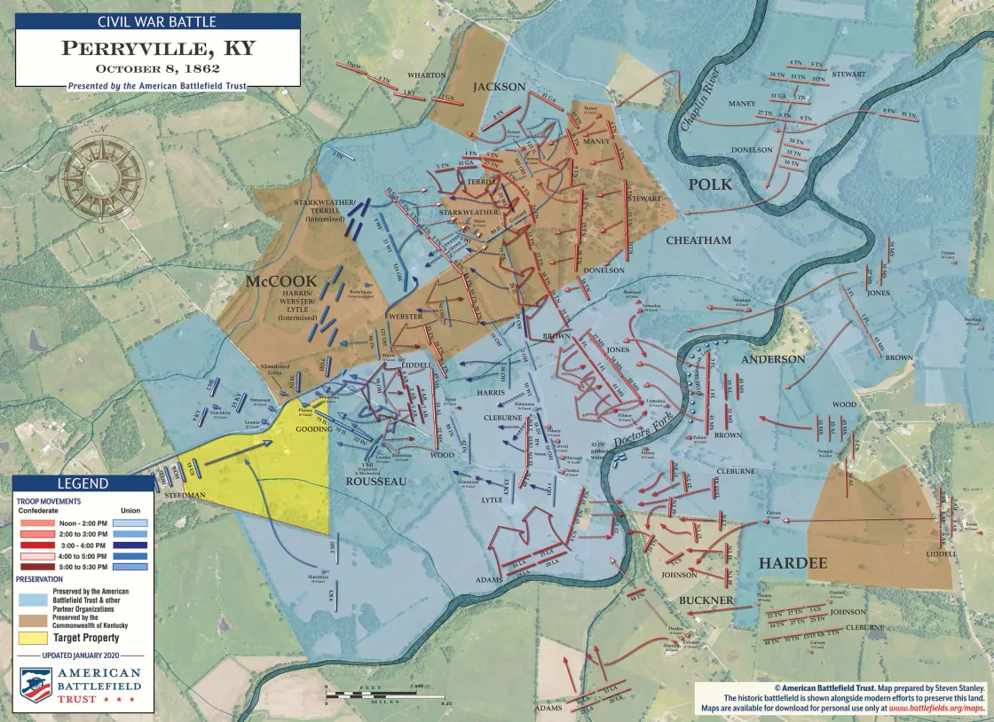 Perryville | Oct 8, 1862 (Satellite Map) | American Battlefield Trust