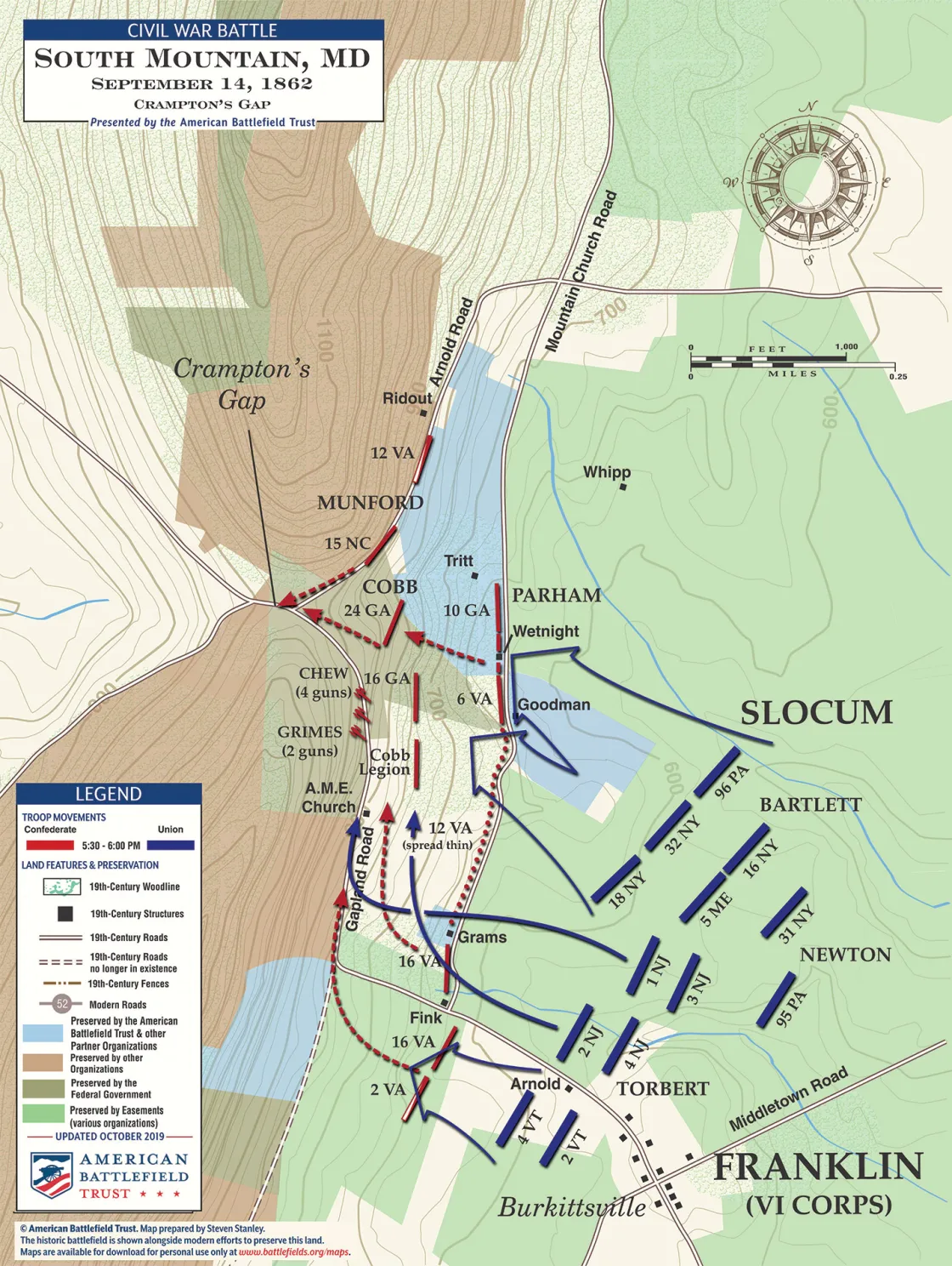 South Mountain - Crampton’s Gap - September 14, 1862 - 5:30pm to 6pm ...