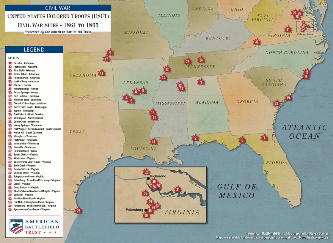 American Civil War Battles Map